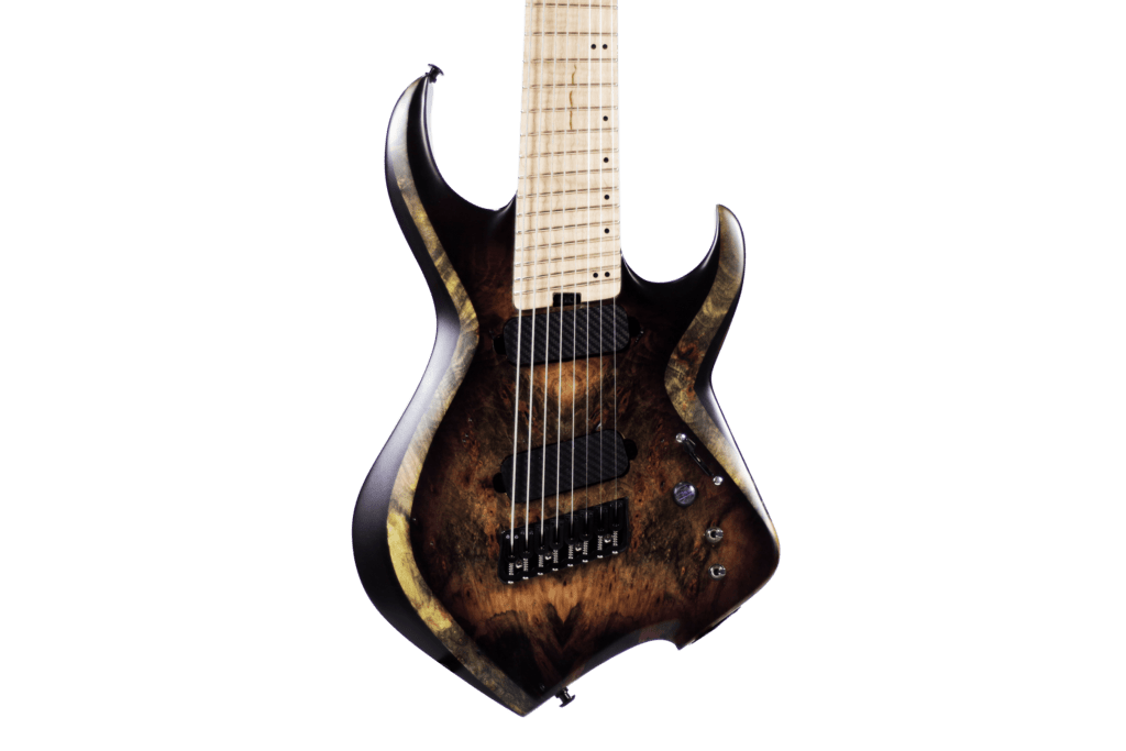 Djentar 8 String Buckeye Burl Purple Burst - 10s Guitars - Djentar