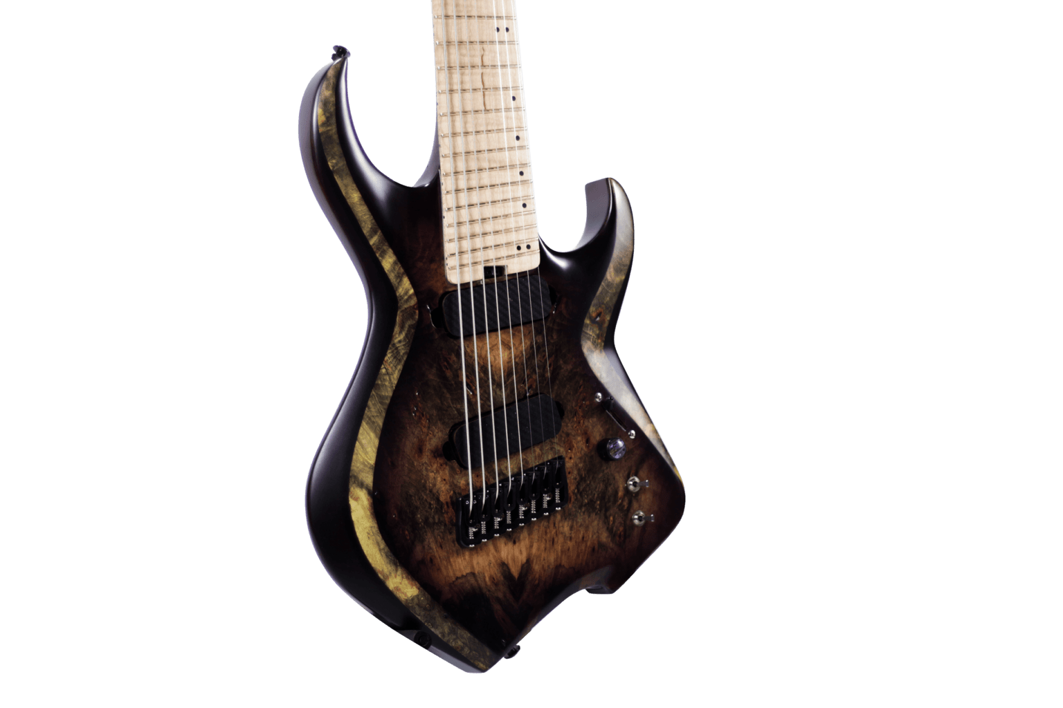 Djentar 8 String Buckeye Burl Purple Burst - 10s Guitars - Djentar