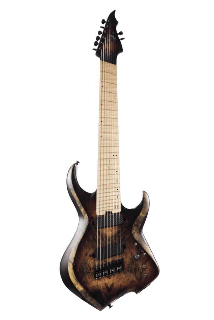 Djentar 8 String Buckeye Burl Purple Burst - 10s Guitars - Djentar